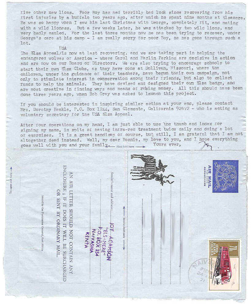 JA Letters 1970 - 1972